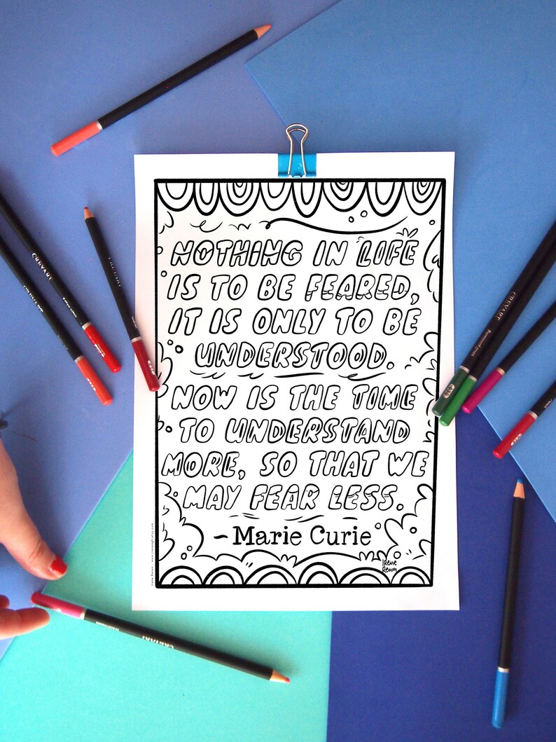 Printable Coloring Marie Curie Science Coloring Page - Etsy