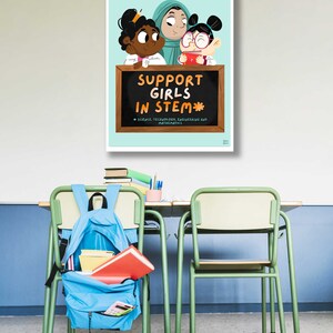 Girls in STEM Classroom Poster: Women Empowerment, Educational Wall Art ...