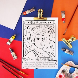 Ella Fitzgerald Coloring Page: Black History Month Printable (digital ...