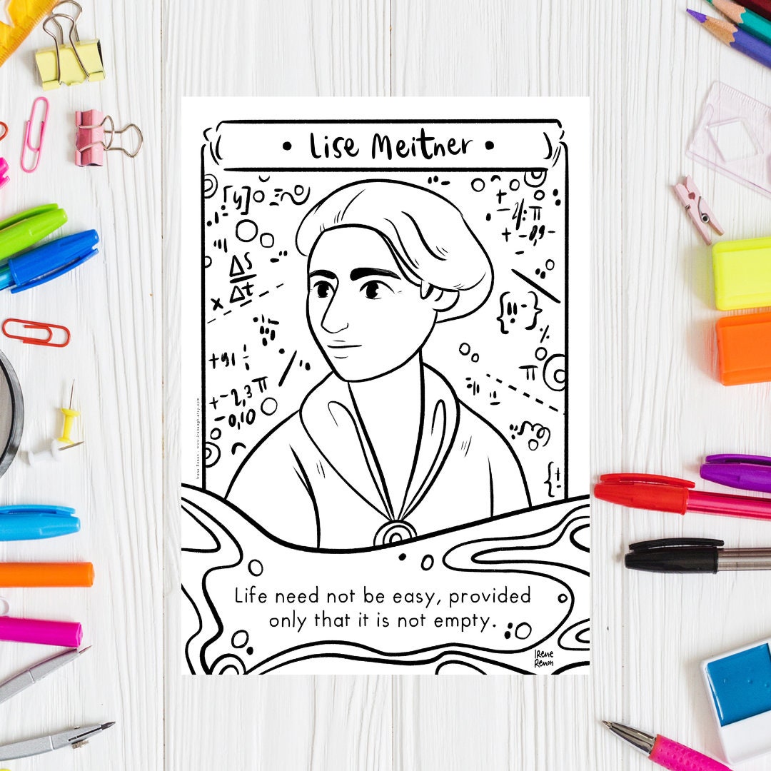 Coloring Page Lise Meitner Quote Coloring Page Women in Science ...