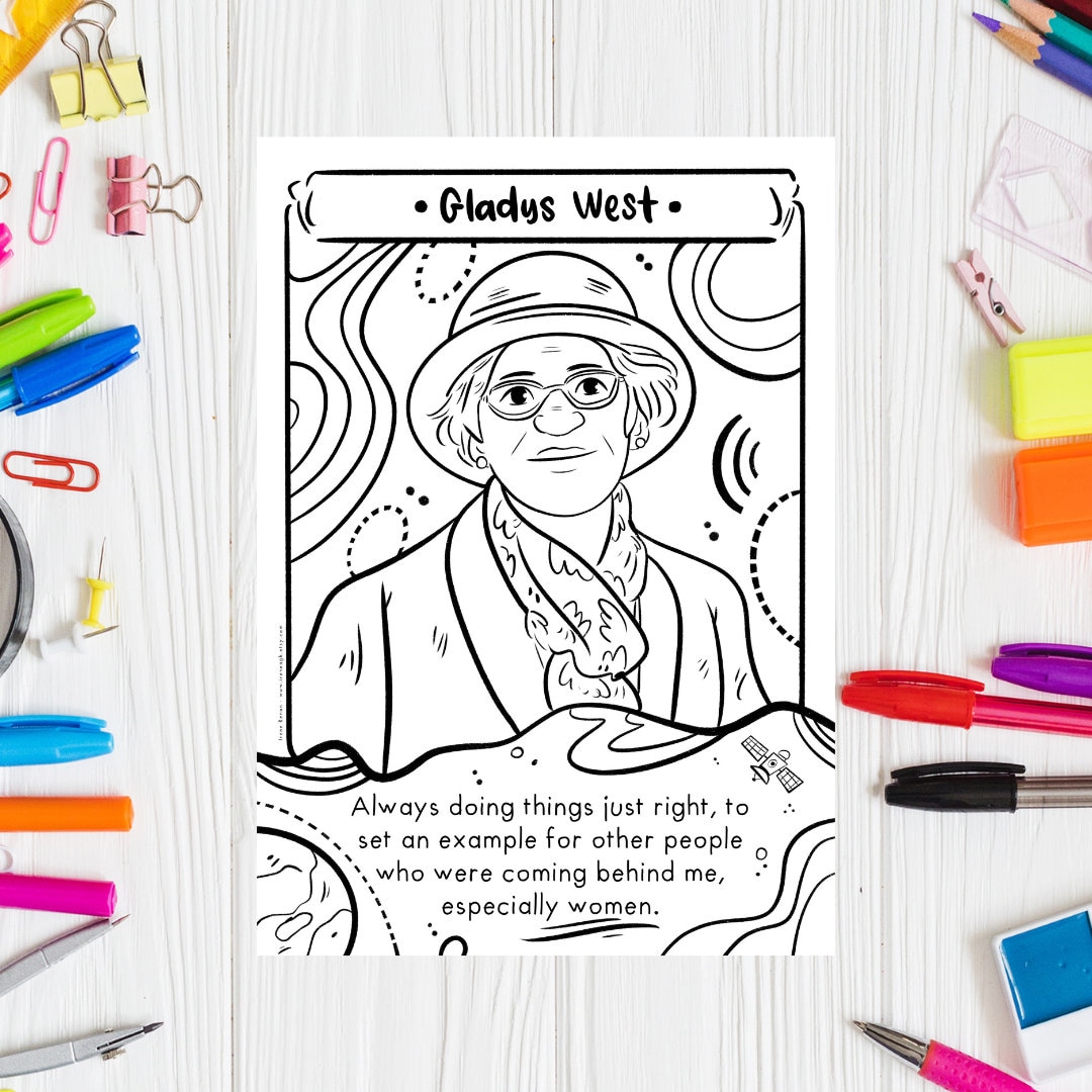 Women in Stem Coloring Page Women in Mathematics Gladys West Black ...