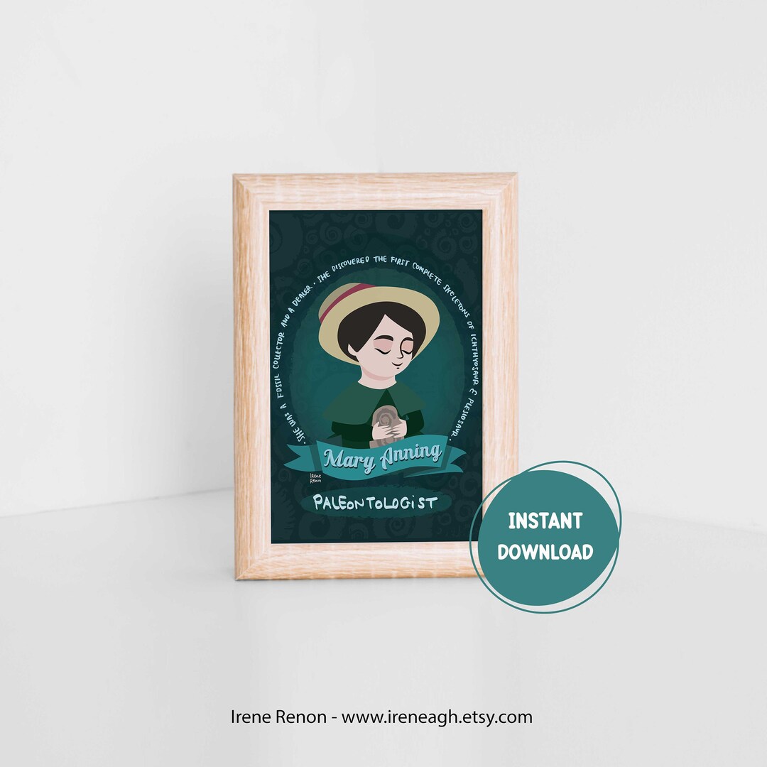 Printable Wall Art Mary Anning Paleontologist Science Postcard Women in ...