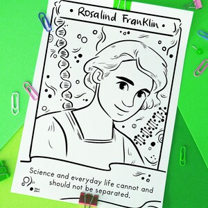 Science Coloring Page Printable Drawing ROSALIND FRANKLIN Quote ...
