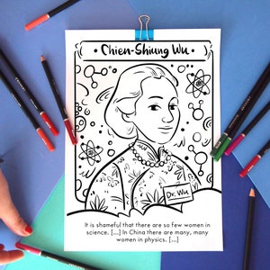 Science Coloring Page Women in Science Printable Drawing STEM Women ...