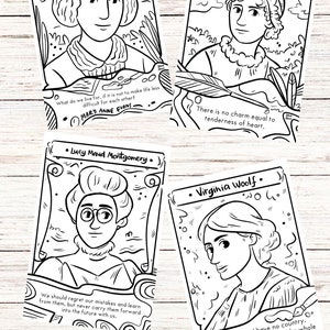 Printable Coloring Page Women in Literature Downloadable Coloring ...