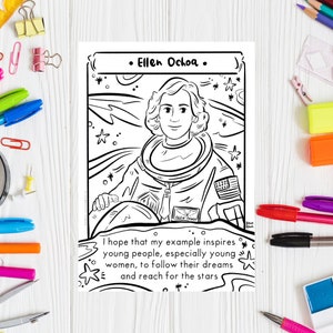 Hispanic Heritage Month Coloring Page Ellen Ochoa Educational Activity ...