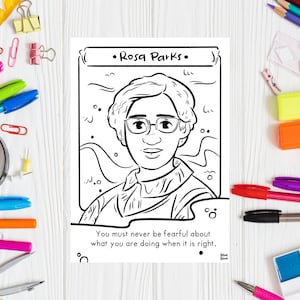Black History Month Printable Drawing Rosa Parks Coloring Page Women in ...