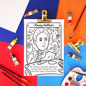 Printable Coloring Page Women in Mathematics Emmy Noether Coloring ...