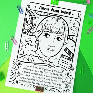 Asian American Heritage Month AAPI Printable Coloring Page Anna May ...