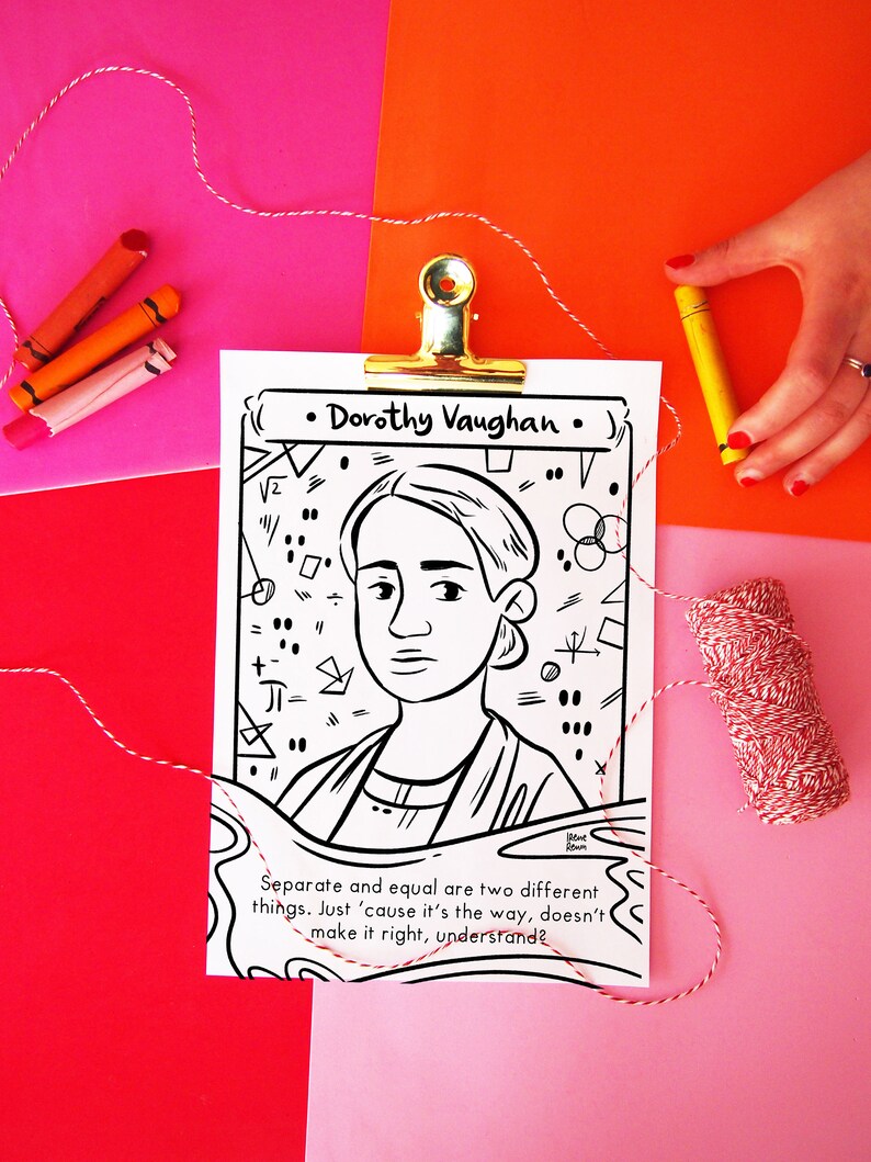 Dorothy Vaughan Coloring Page: Women in STEM, Black History (digital ...