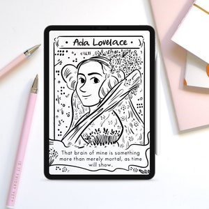 Ada Lovelace Coloring Page Printable Coloring Sheet Downloadable ...