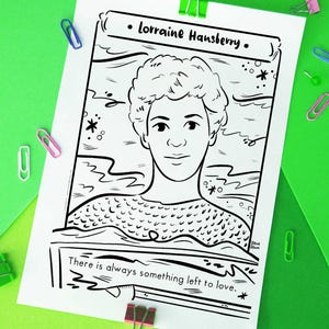 Lorraine Hansberry Pride Month Coloring Page With Quote LGBTQ+ Leader ...