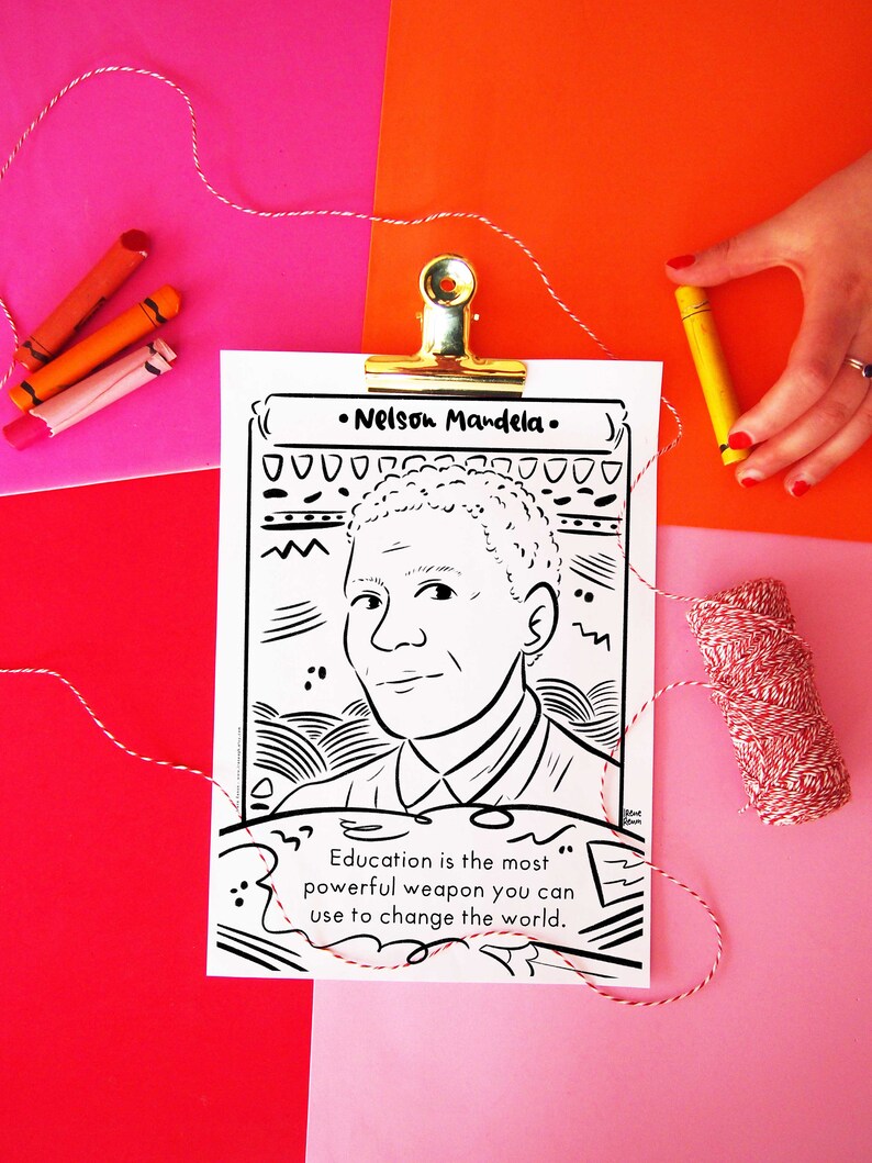 Nelson Mandela Coloring Page: Black History Month Printable (digital ...