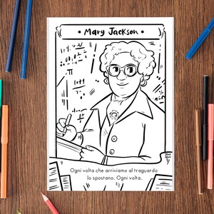 Mary Jackson Coloring Page Printable Drawing Hidden Figures Women in ...