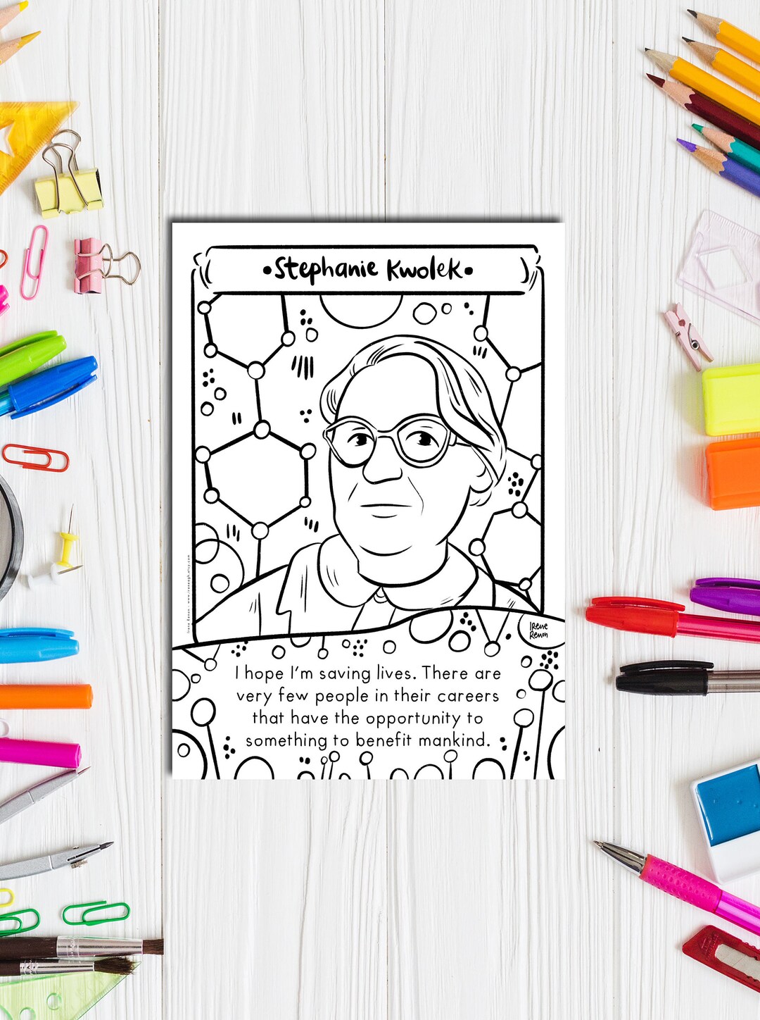 Women in Chemistry Coloring Page STEPHANIE KWOLEK - Etsy