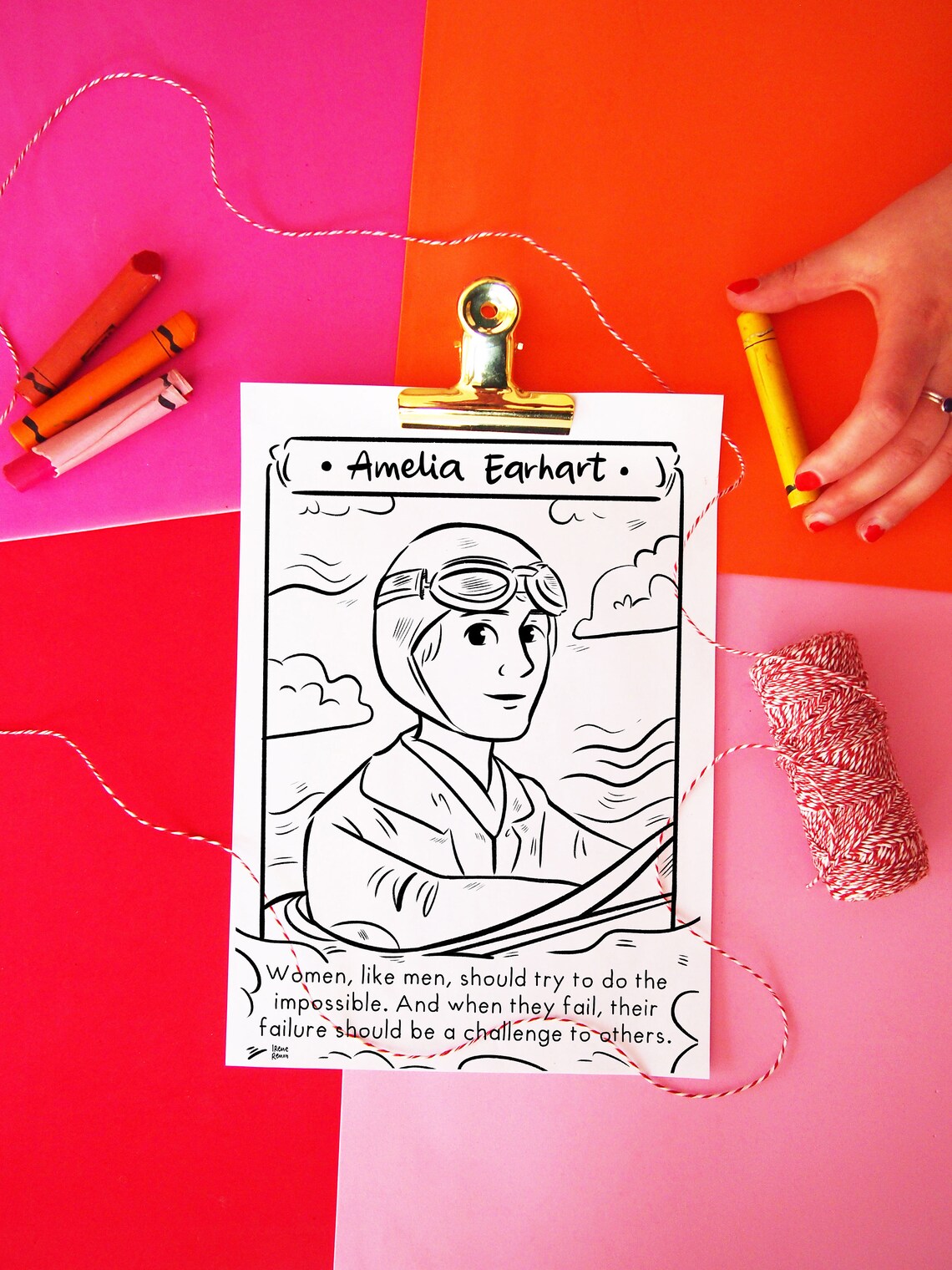 Amelia Earhart Coloring Page: Women in History Printable (digital ...