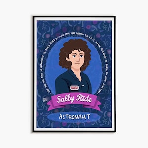Sally Ride Astronaut Wall Art Astronaut Poster Women in Science Poster ...