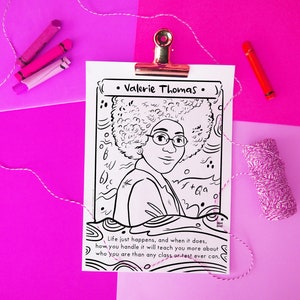 Science Coloring Page VALERIE THOMAS Data Scientist Famous Inventor ...