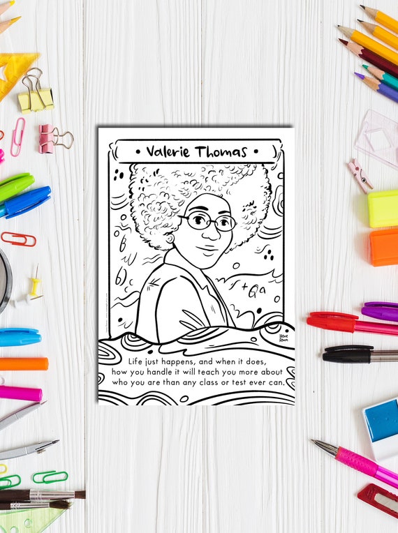 Science Coloring Page VALERIE THOMAS Coloring Page Women | Etsy