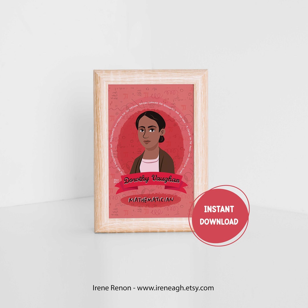 Dorothy Vaughan Postcard: Black History Month Math Wall Art (digital ...