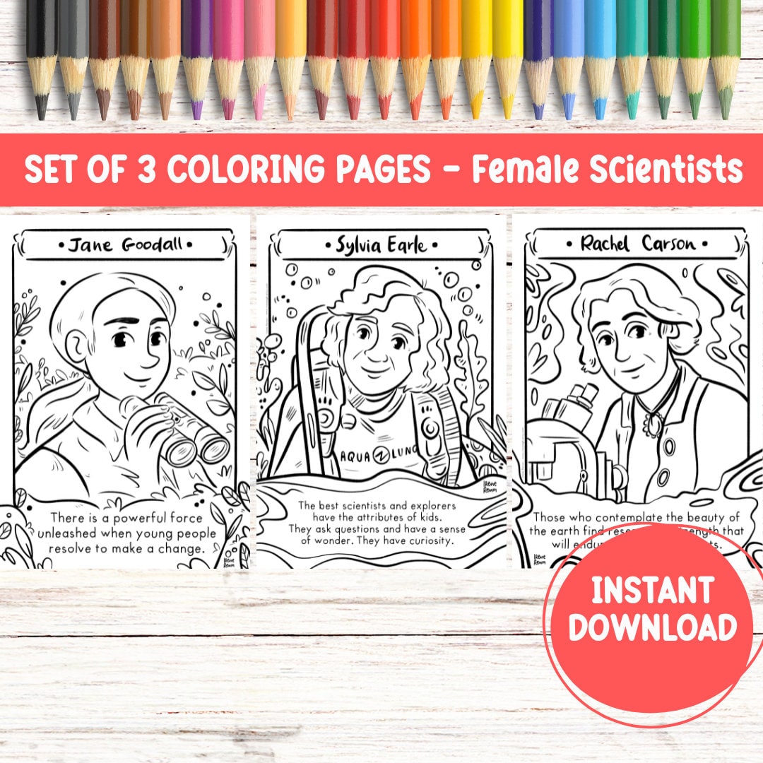 Women in Stem Coloring Page Inspirational Women in Science Kit Sylvia ...