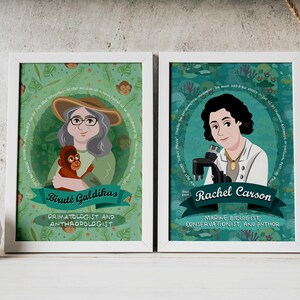 Women in Science Wall Art Women in STEM Classroom Decor Postcard Jane ...