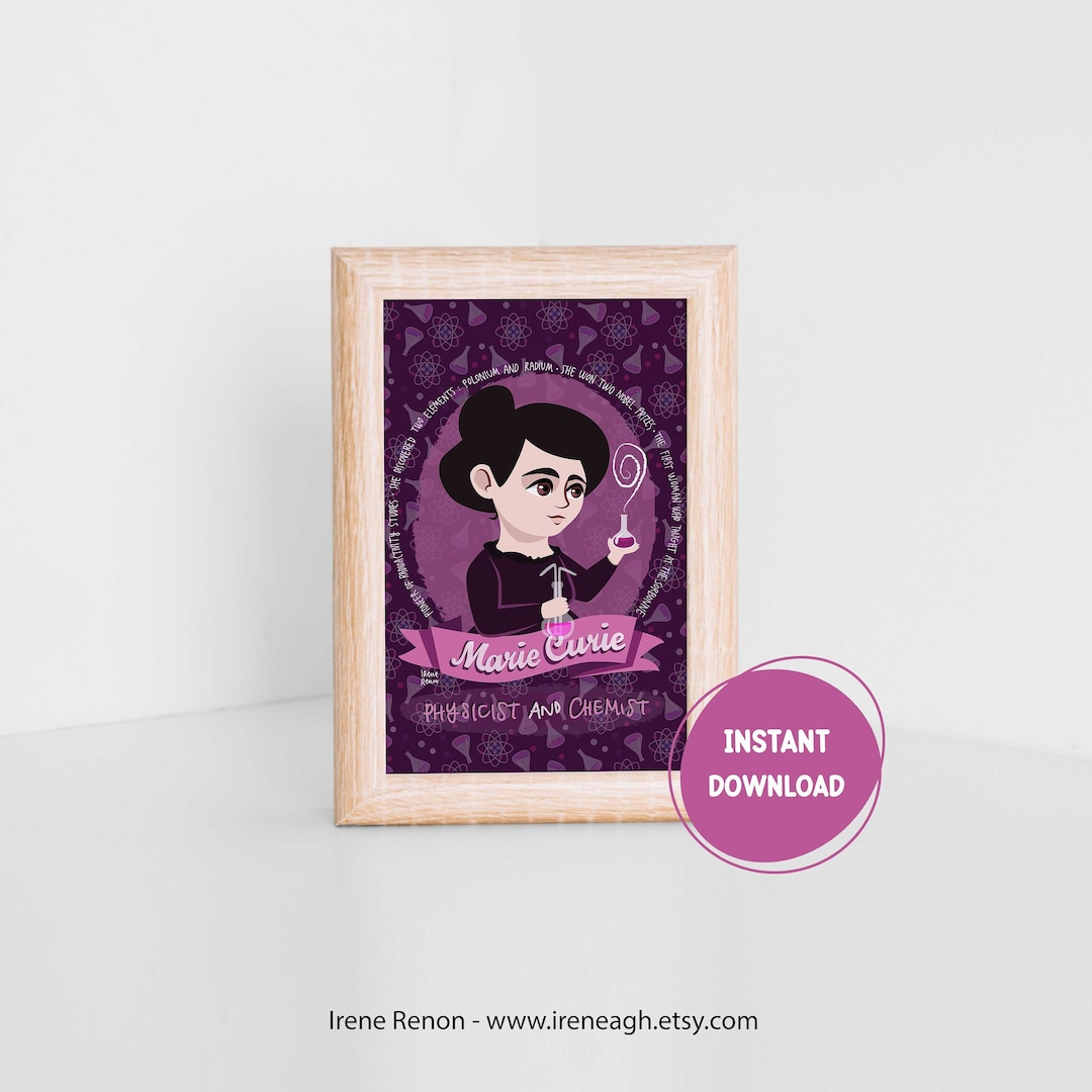 Marie Curie Printable Postcard, Women in STEM Gift (digital Download ...