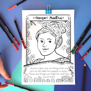 Wangari Maathai Coloring Page: Black History Month Printable (US Letter ...