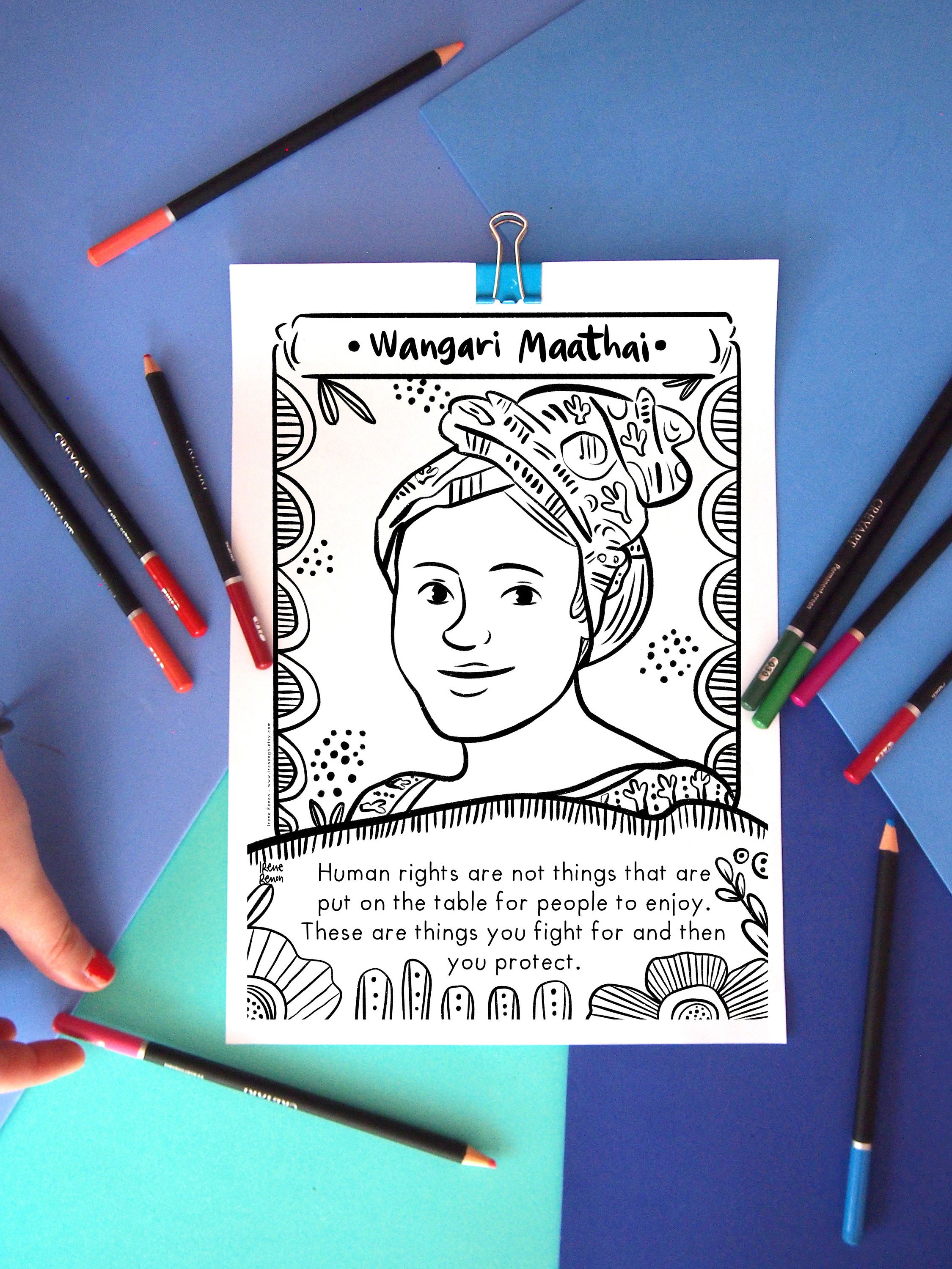 Wangari Maathai Coloring Page: Black History Month Printable (US Letter ...