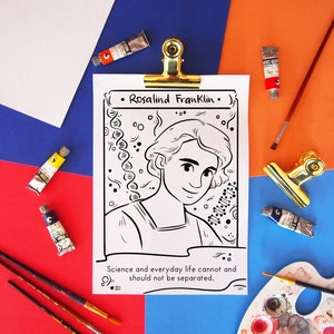 Science Coloring Page Printable Drawing ROSALIND FRANKLIN Quote ...