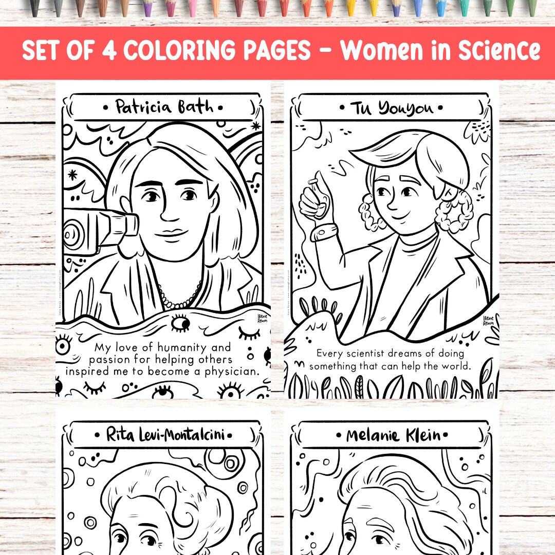 Printable Coloring Page Bundle Women in Medicine Stem Women in ...