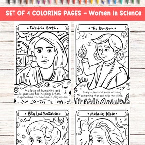 Printable Coloring Page Bundle Women in Medicine Stem Women in ...