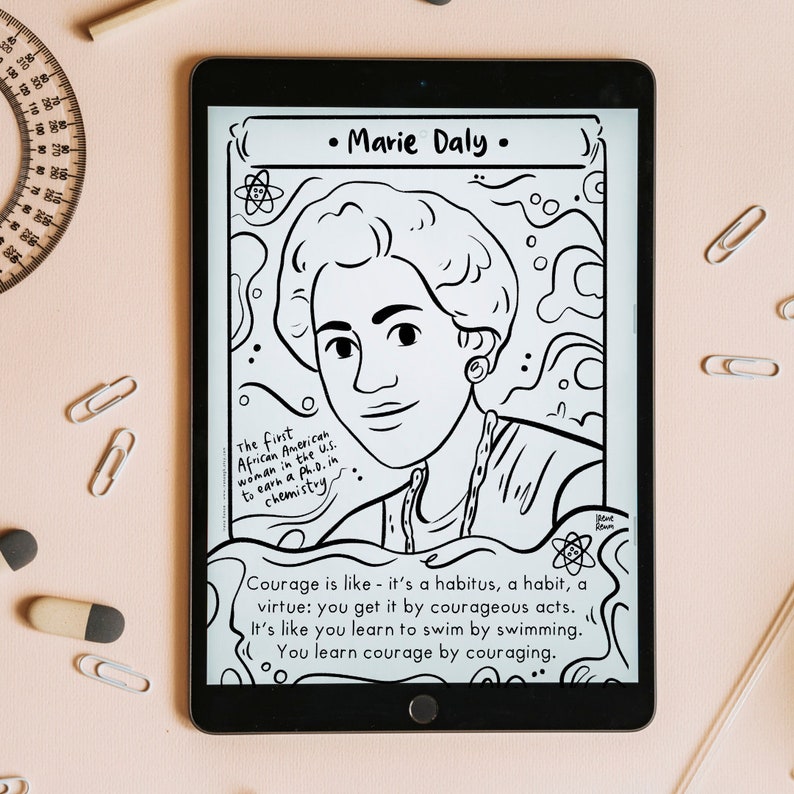 Marie Daly Coloring Page: Black History Month Printable (digital ...