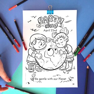 Earth Day Coloring Page Kid Dowloadable Print Earth Day Printable ...