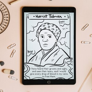 Harriet Tubman Coloring Page: Women's History Month Activity (PNG, PDF ...