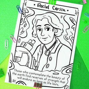 Coloring Page Women in Stem Rachel Carson Printable Drawing Silent ...