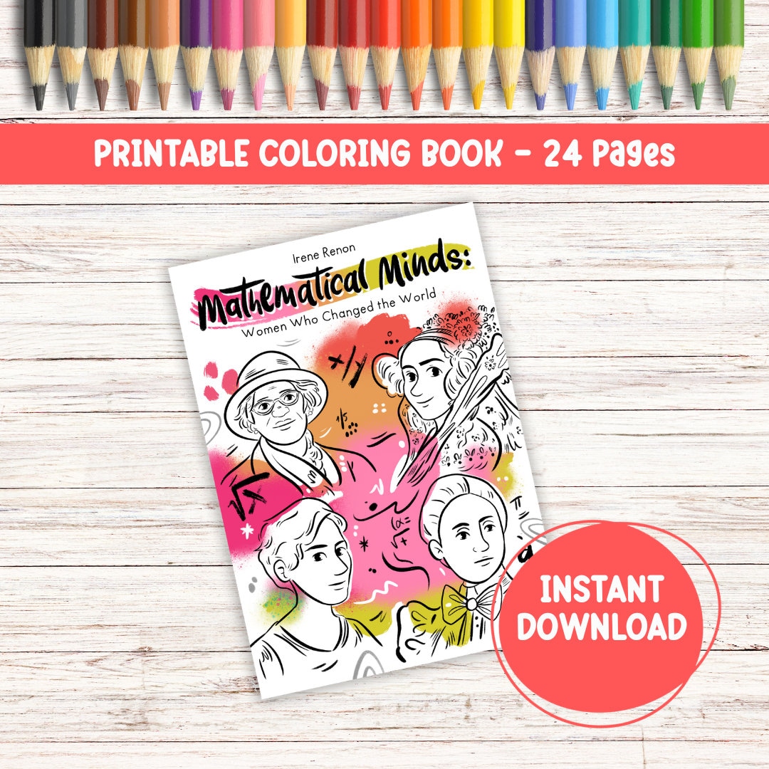 Printable Adult Coloring Page Coloring Book Women Mathematics Women in ...