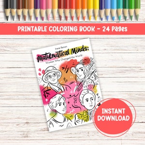 Printable Adult Coloring Page Coloring Book Women Mathematics Women in ...