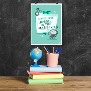 Printable Classroom Decor Robot Poster Printable Wall Art Classroom ...