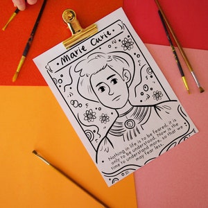 Marie Curie Printable Coloring Page Women in Stem Women Day Printable ...
