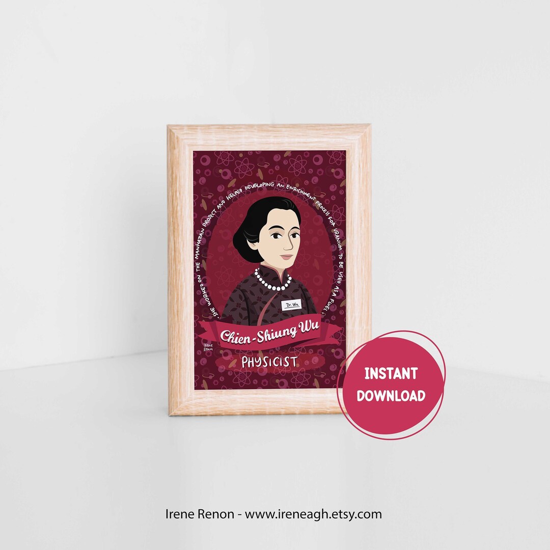 Chien Shiung Wu Science Art Women in STEM Printable Postcard Women in ...