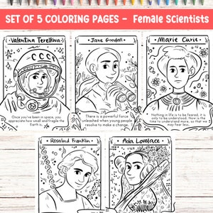 Printable Coloring Page Women in Science Kit STEM Women Coloring Sheet ...