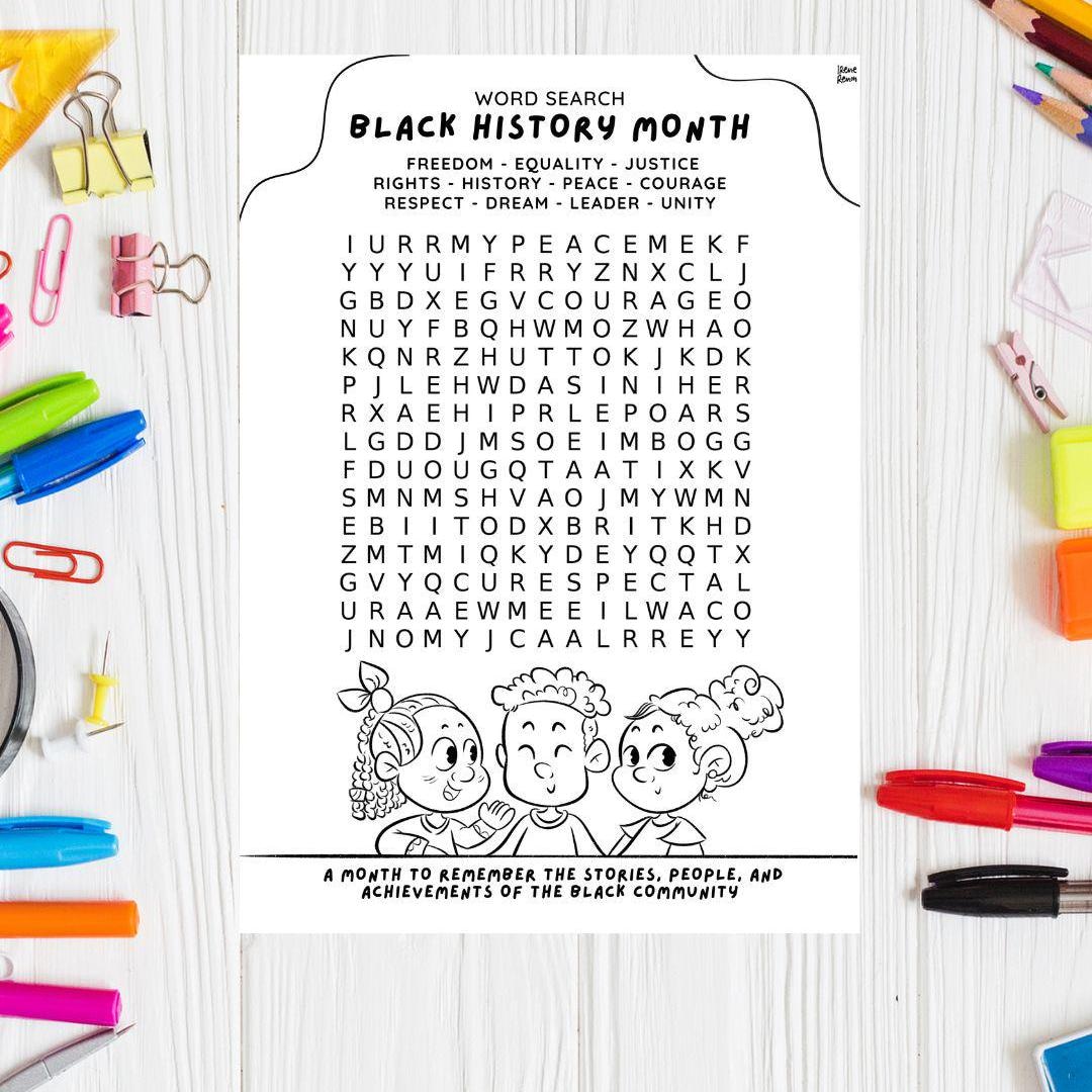 Black History Month Word Search Worksheet Printable Black Month ...