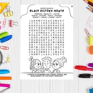 Black History Month Word Search Worksheet Printable Black Month ...