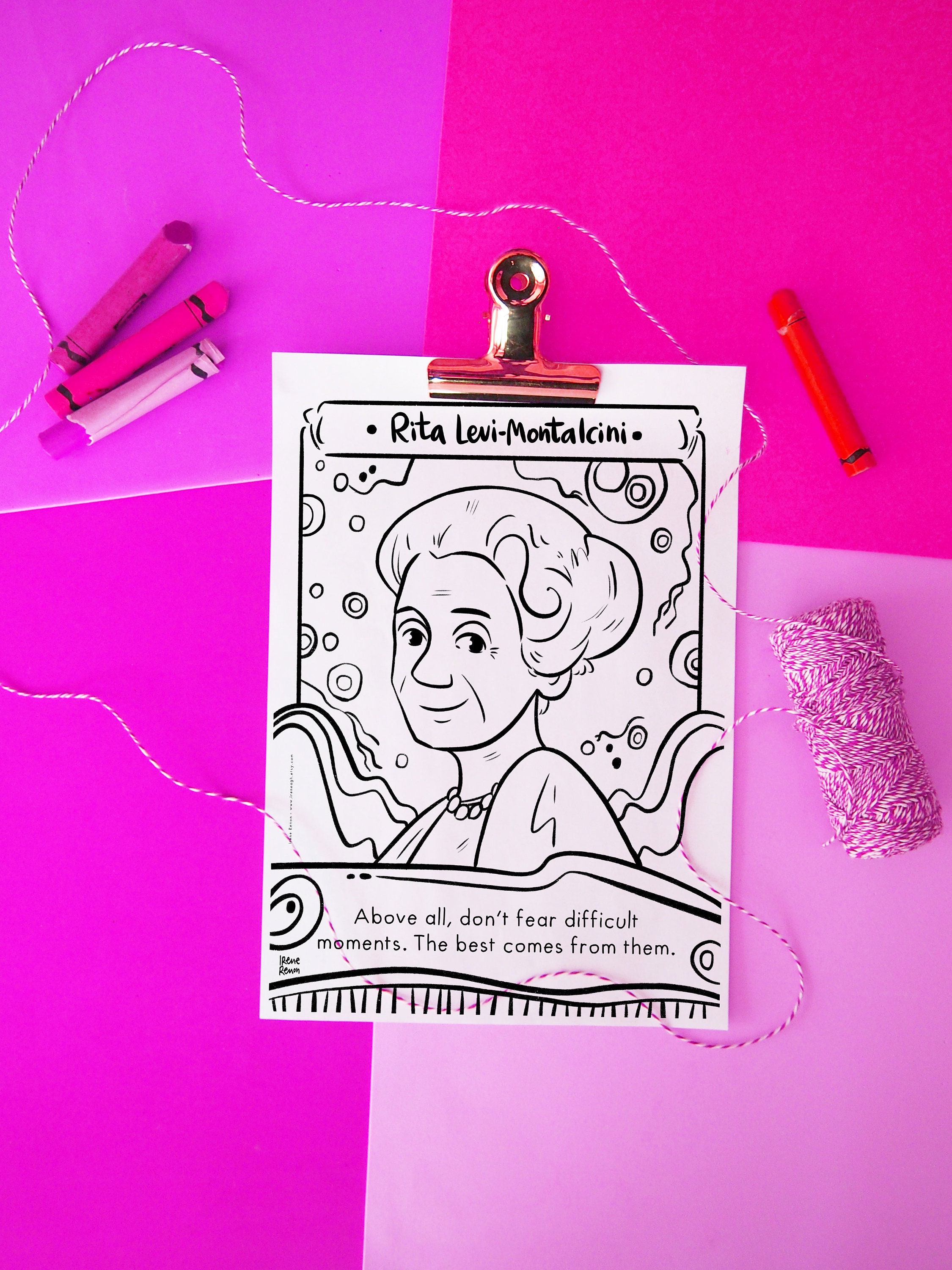 RITA LEVI MONTALCINI Coloring Page Printable Drawing Digital | Etsy