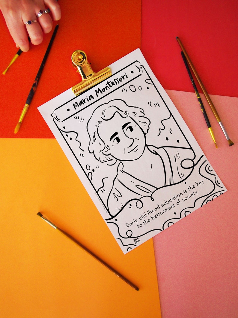 MONTESSORI Printable Coloring Page Maria Montessori Quote - Etsy New ...