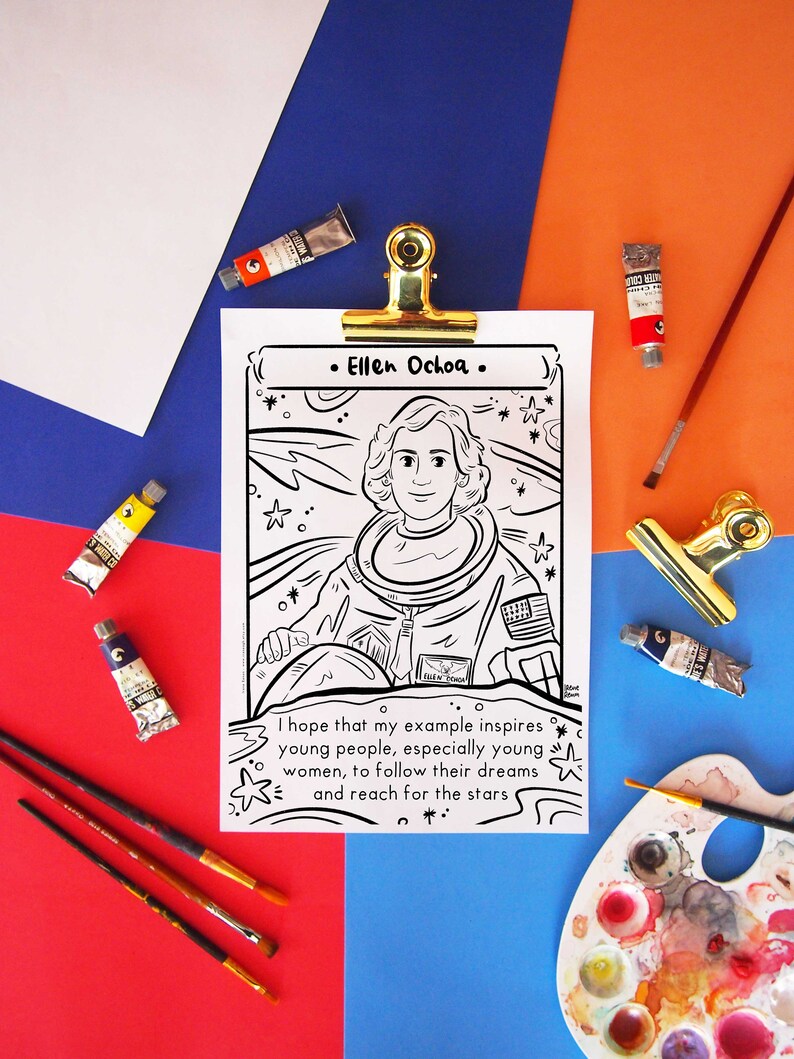 Ellen Ochoa Coloring Page: Hispanic Heritage Month Activity (digital ...