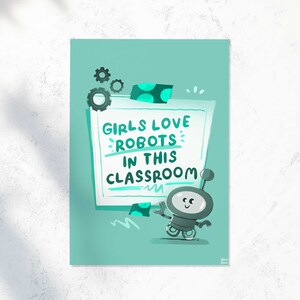 Printable Classroom Decor Robot Poster Printable Wall Art Classroom ...