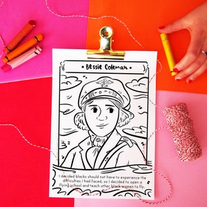 Bessie Coleman Coloring Page: Black History Month Printable (PDF) - Etsy