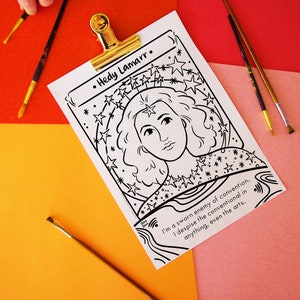 Science Coloring Page Hedy Lamarr Teacher Resource Coloring Sheet ...